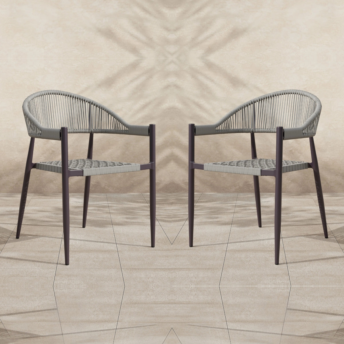 2-Piece Outdoor Rope Patio Dining Chairs – Devoko