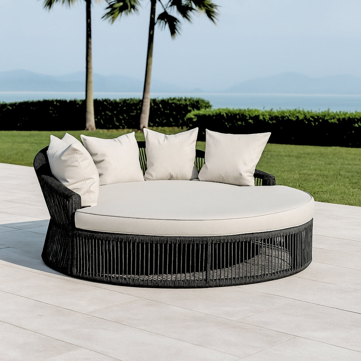 Outdoor Round Rope Daybed Sofa – Unique Design for Poolside – Devoko